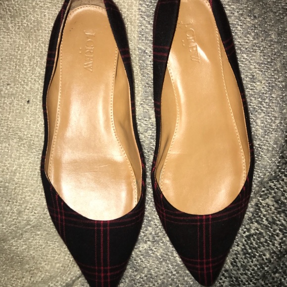 J. Crew Factory | Shoes | Plaid Pointed Toe J Crew Flats | Poshmark